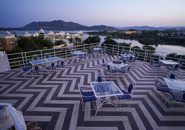 Rooftop Cafe - Hotal Royal Rafahiya Haveli in Udaipur Rajasthan